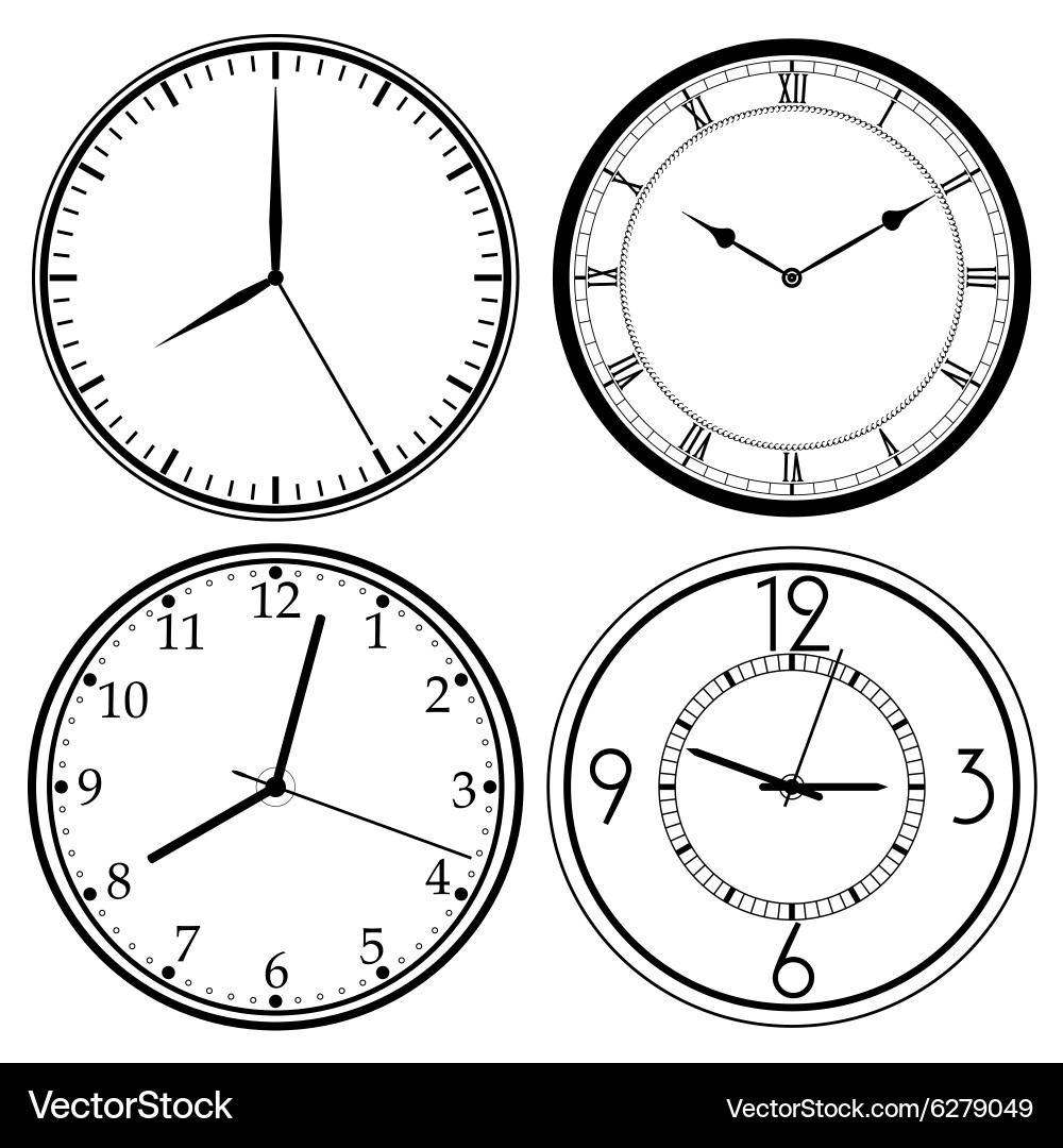 Wall clock template Royalty Free Vector Image - VectorStock