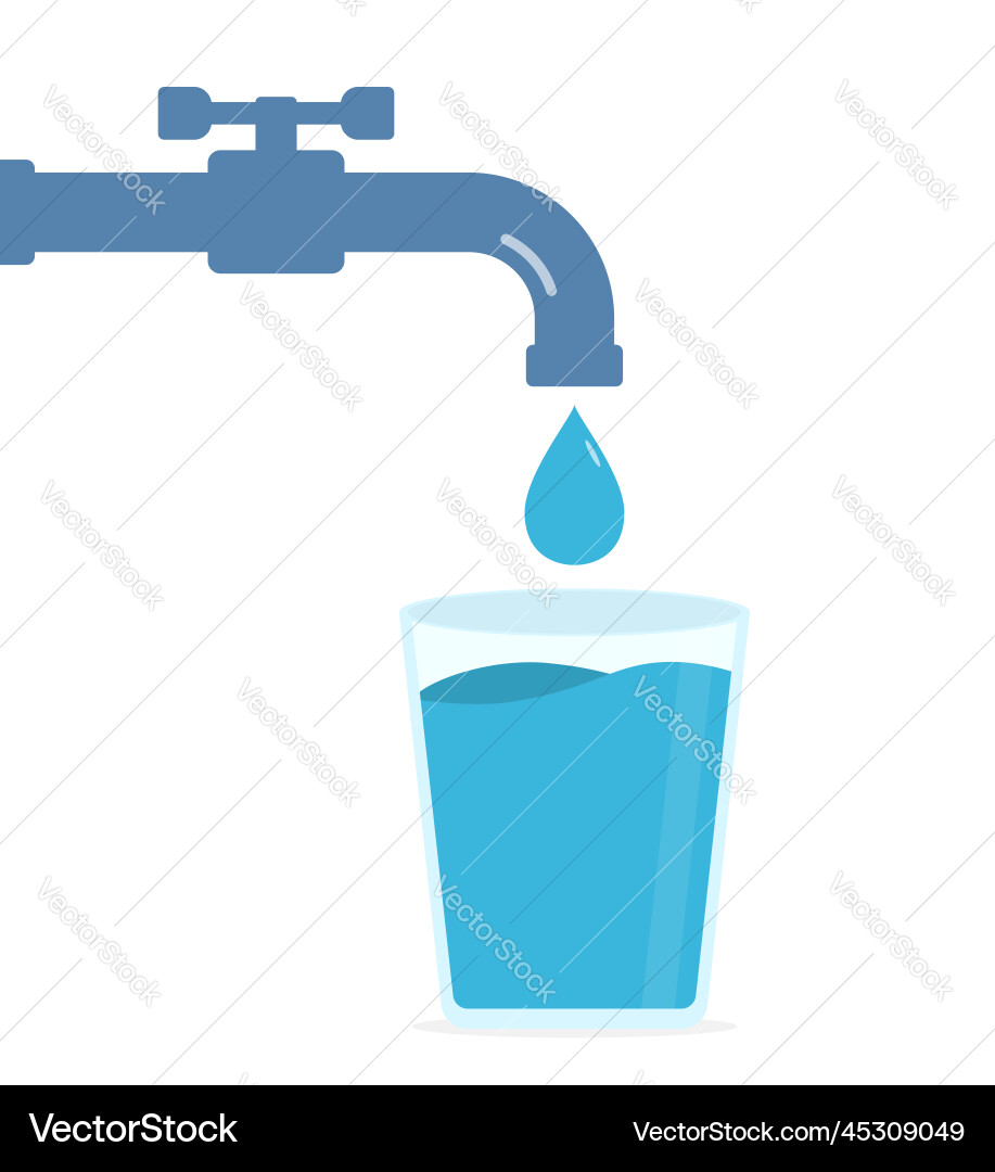Water in glass Royalty Free Vector Image - VectorStock