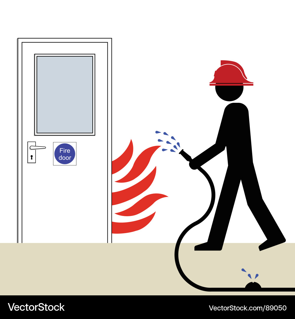 Fire Door Rescue Royalty Free Vector Image - VectorStock