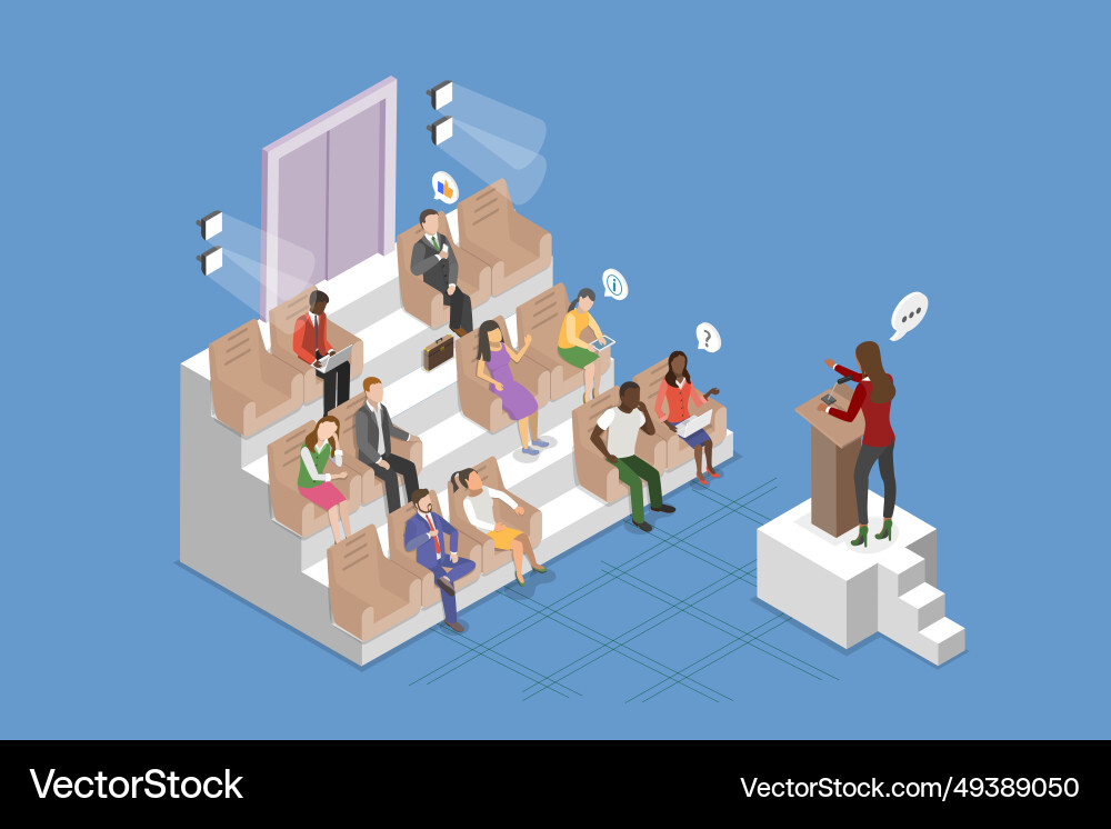 Isometric Conference Event Royalty Free Vector Image