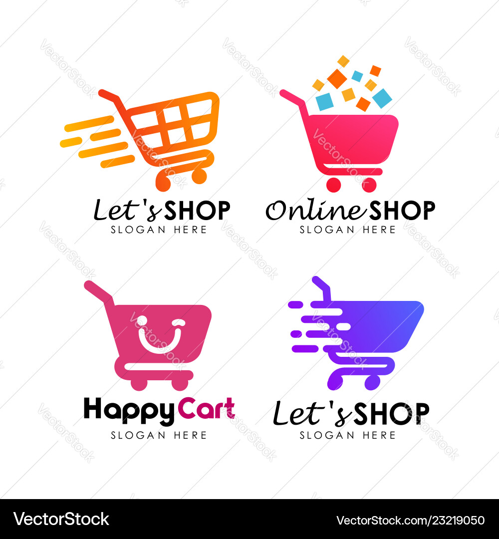 Shopping Cart Logo Template Royalty Free Vector Image