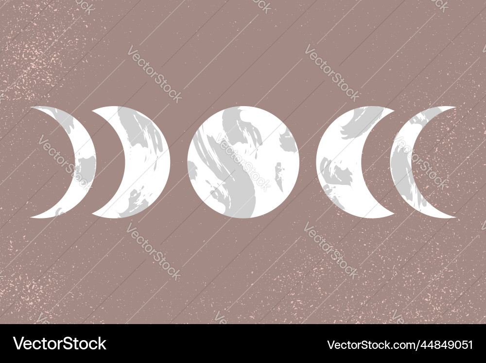 Abstract moon phases Royalty Free Vector Image