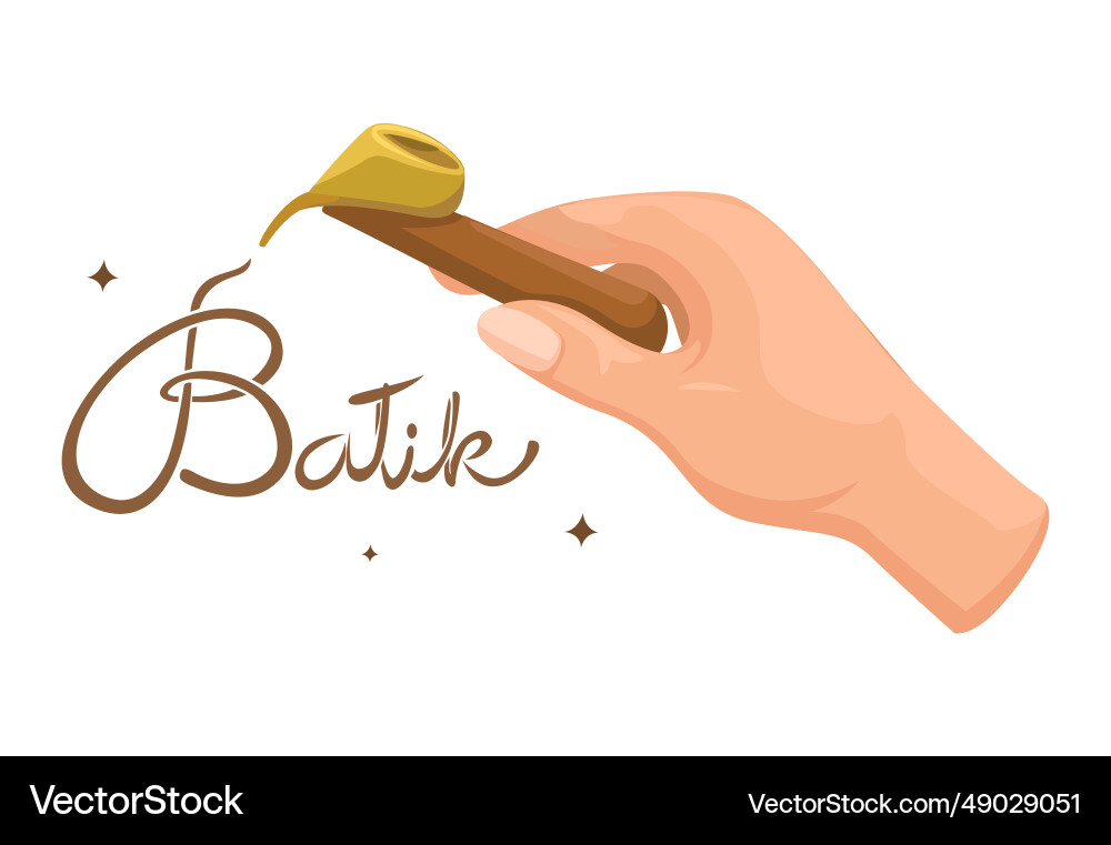 Batik art canting writing cartoon Royalty Free Vector Image