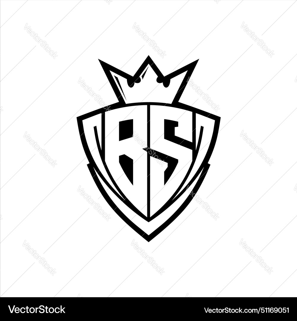 Bs letter logo with sharp triangle shield shape Vector Image