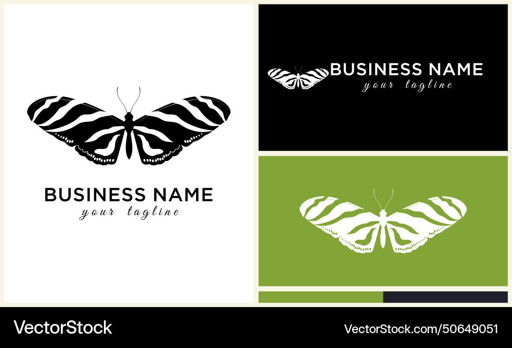 Butterfly line logo template Royalty Free Vector Image