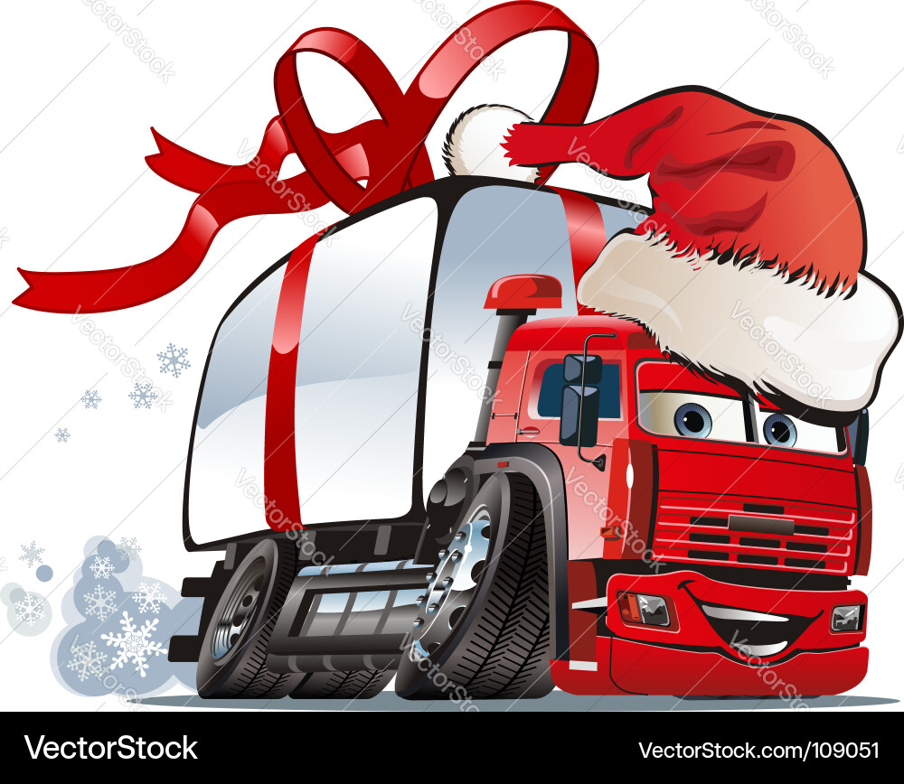 Christmas delivery cargo truck Royalty Free Vector Image