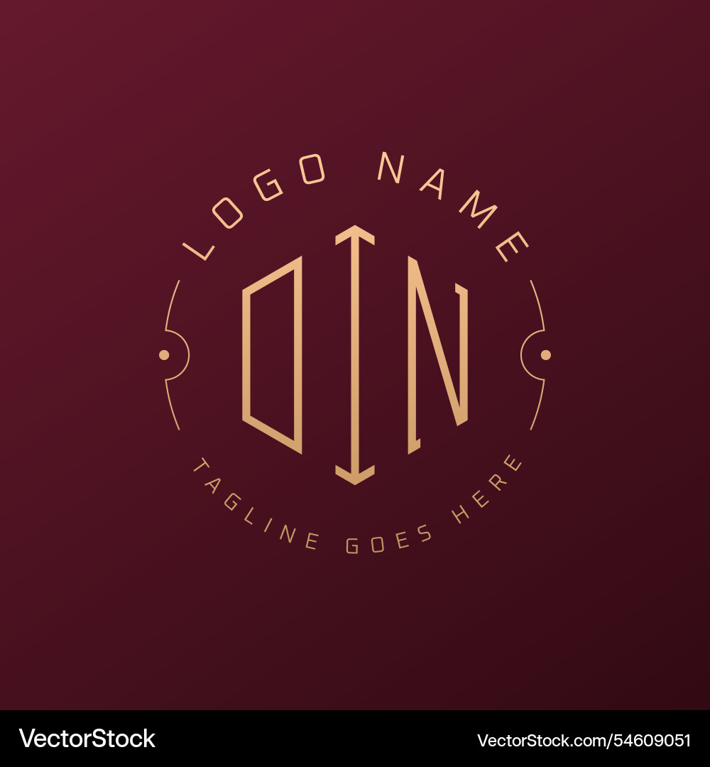 Luxury din logo design elegant letter Royalty Free Vector