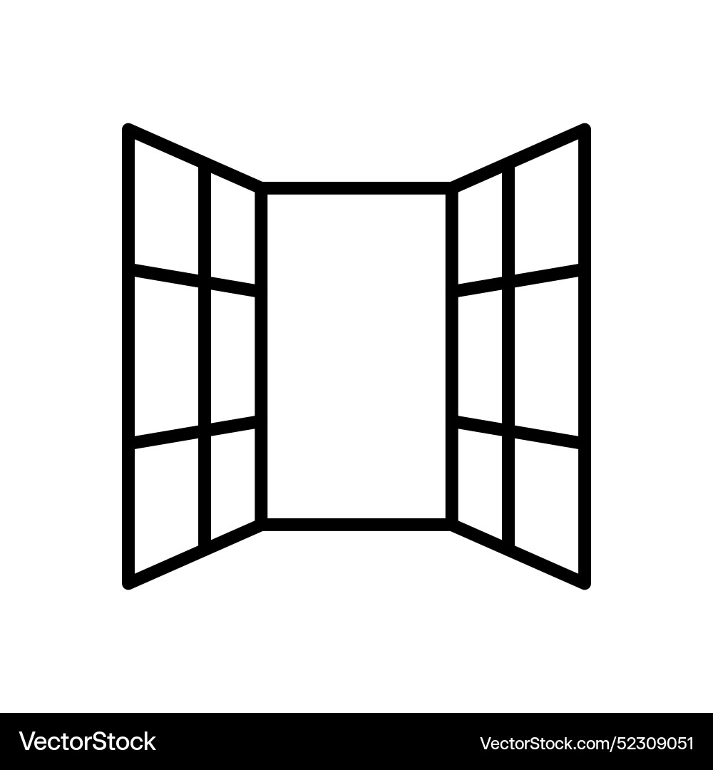 Open windows icon linear logo mark in black Vector Image Open windows icon linear logo mark in black Vector Image