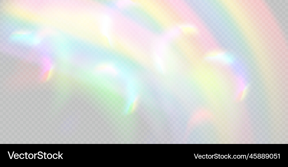 Rainbow light prism effect transparent background Vector Image