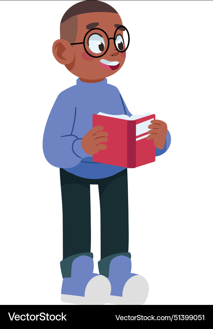 Reader boy with a book Royalty Free Vector Image