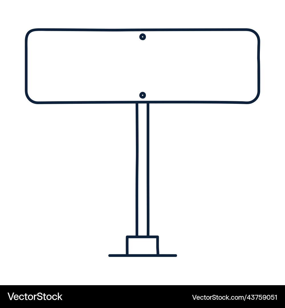 Rectangle road traffic sign icon in outline Vector Image