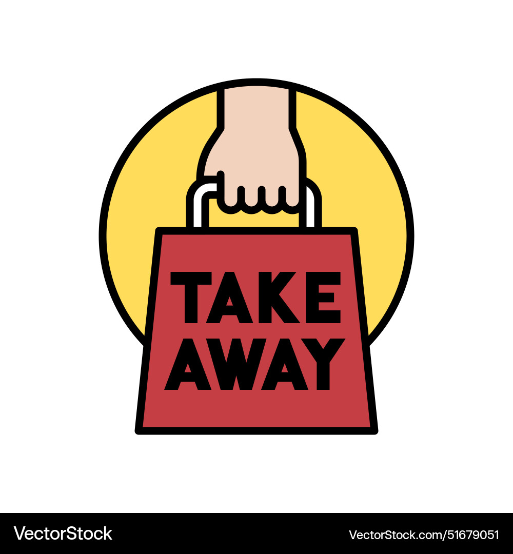 Takeout or takeaway food icon Royalty Free Vector Image