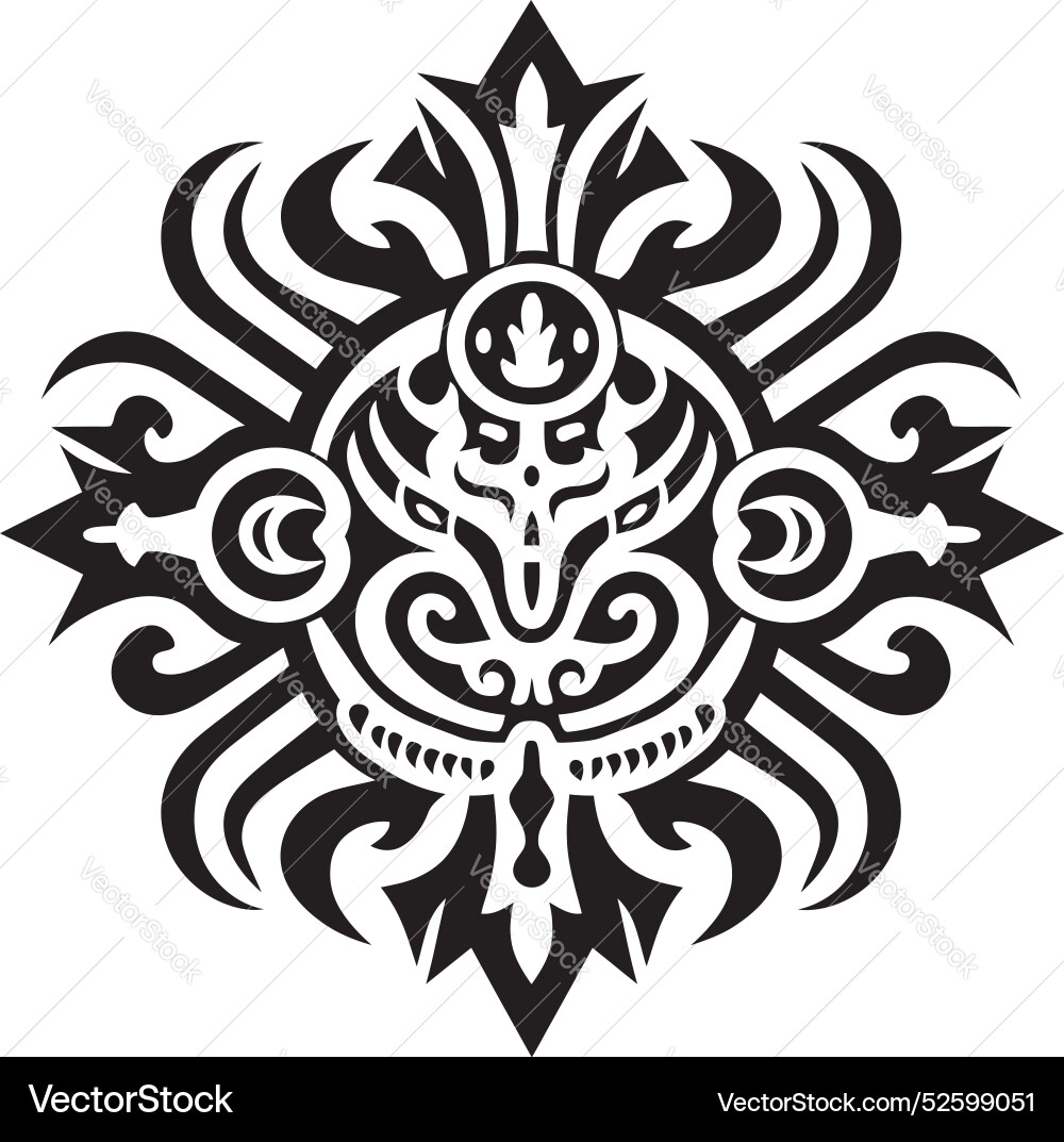 Tribal Traditions Graphics Celebrating Dayak Vector Image 