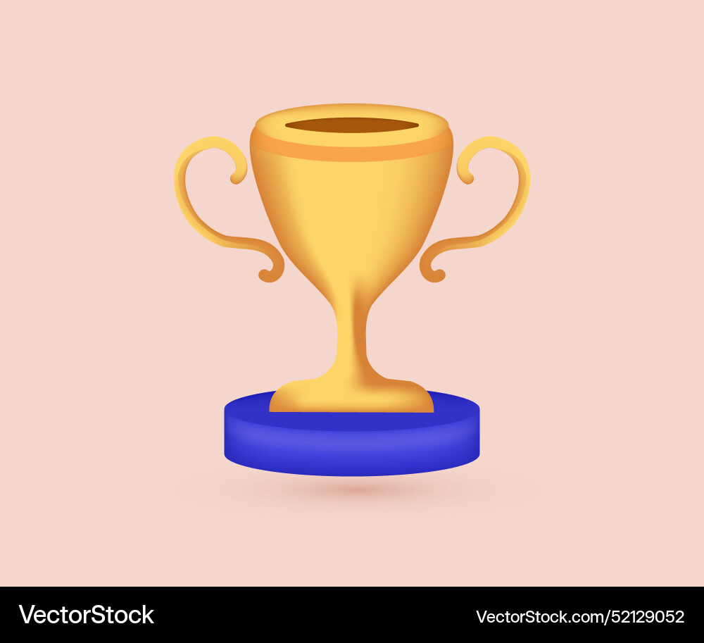 3d icon realistic trophy new concept design Vector Image