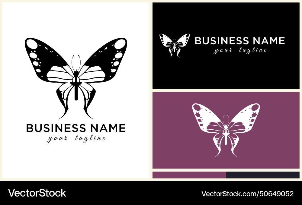 Butterfly line logo template Royalty Free Vector Image