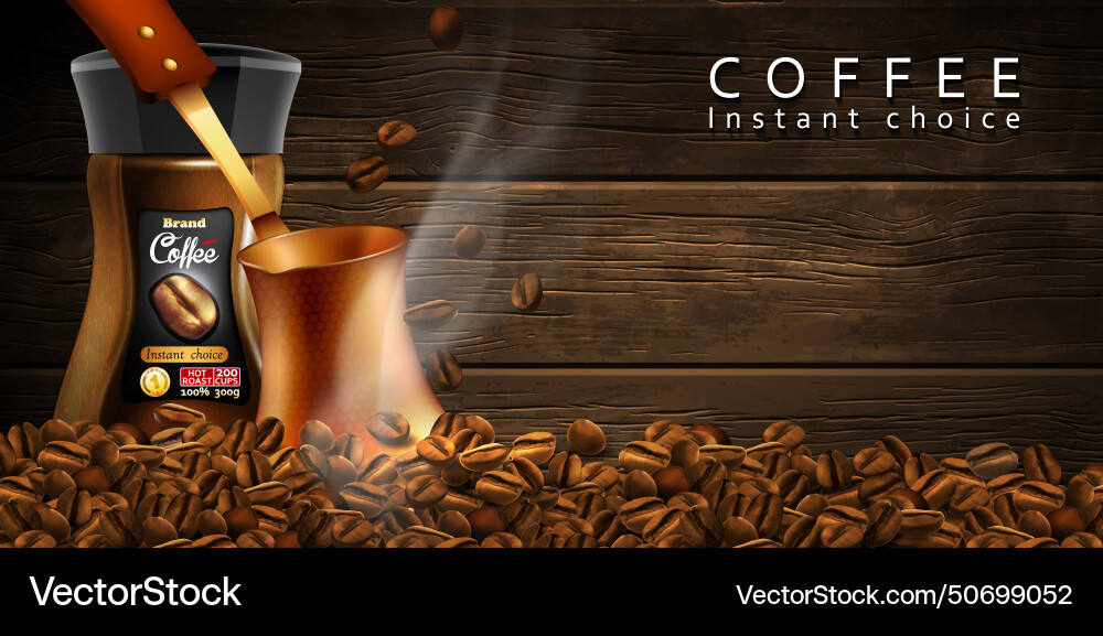 Coffee advertising design jar pot Royalty Free Vector Image