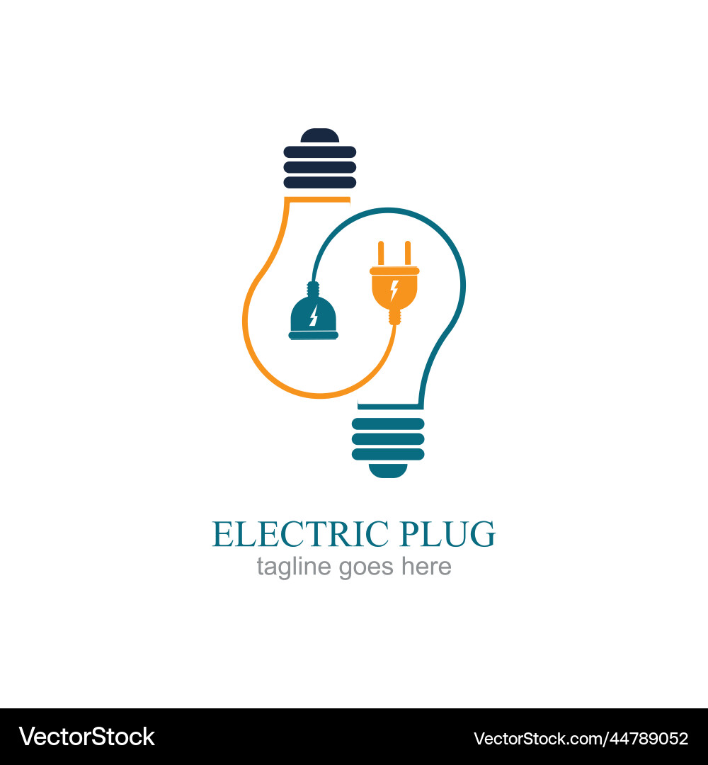 Creative electrical plug logo concept design Vector Image