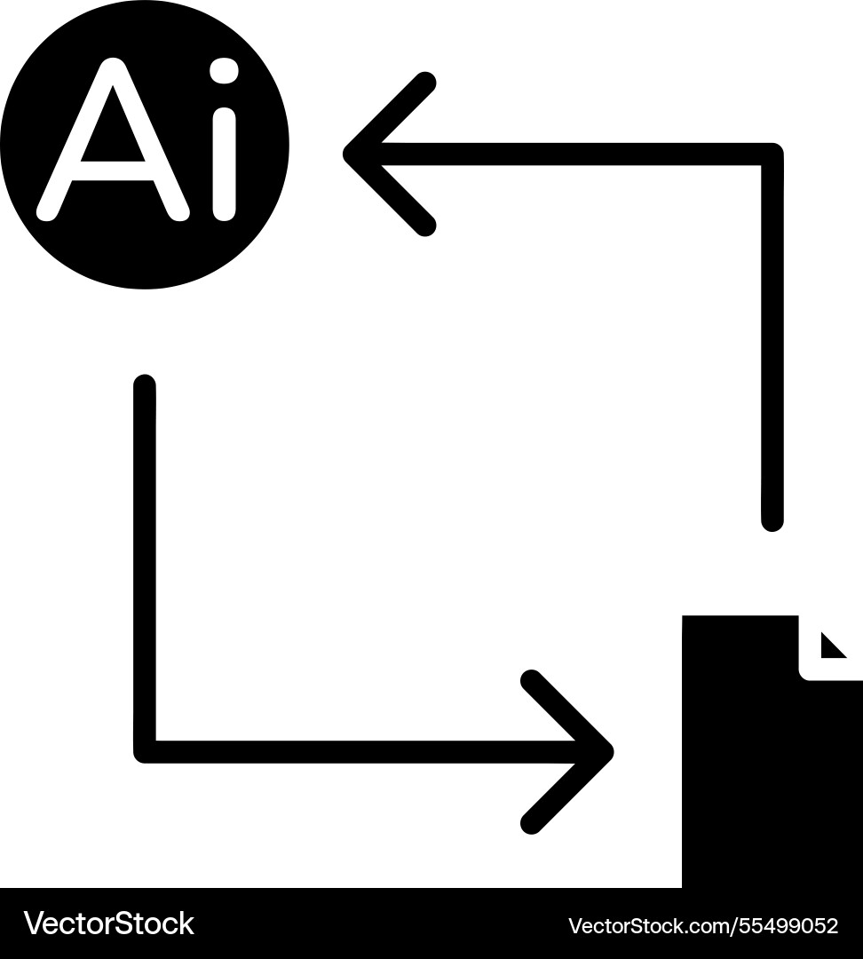 Generative ai flow diagram icon Royalty Free Vector Image