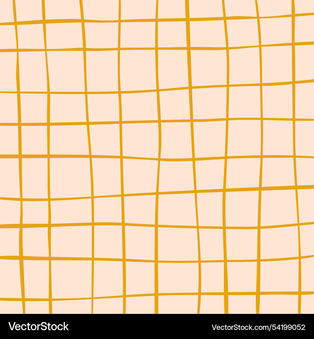 Hand drawn orange cute grid pattern for background