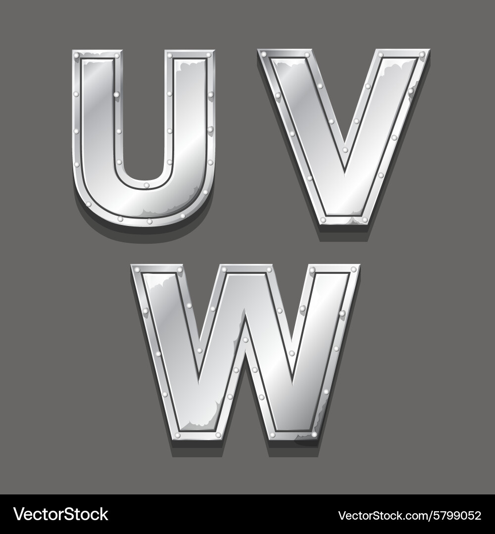 Metal letters and symbols Royalty Free Vector Image