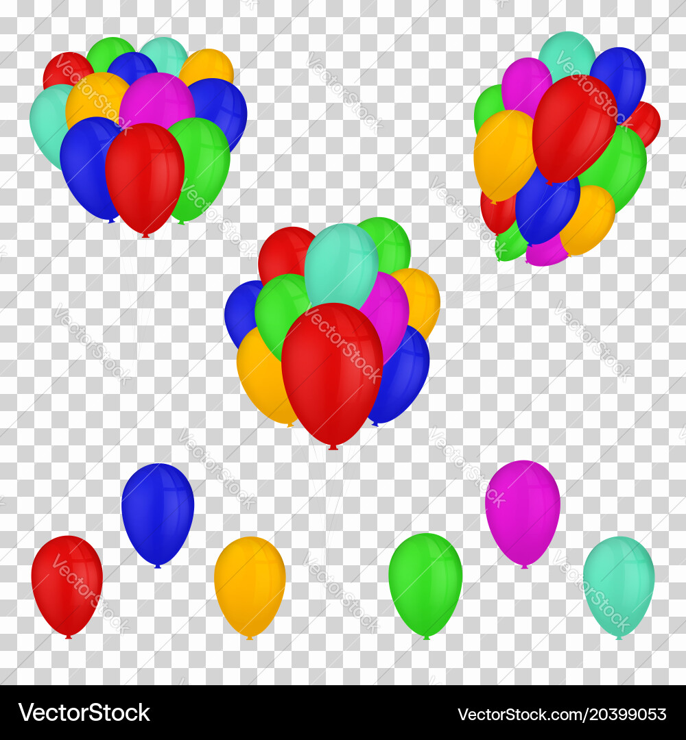 Balloons isolated on transparent background Vector Image