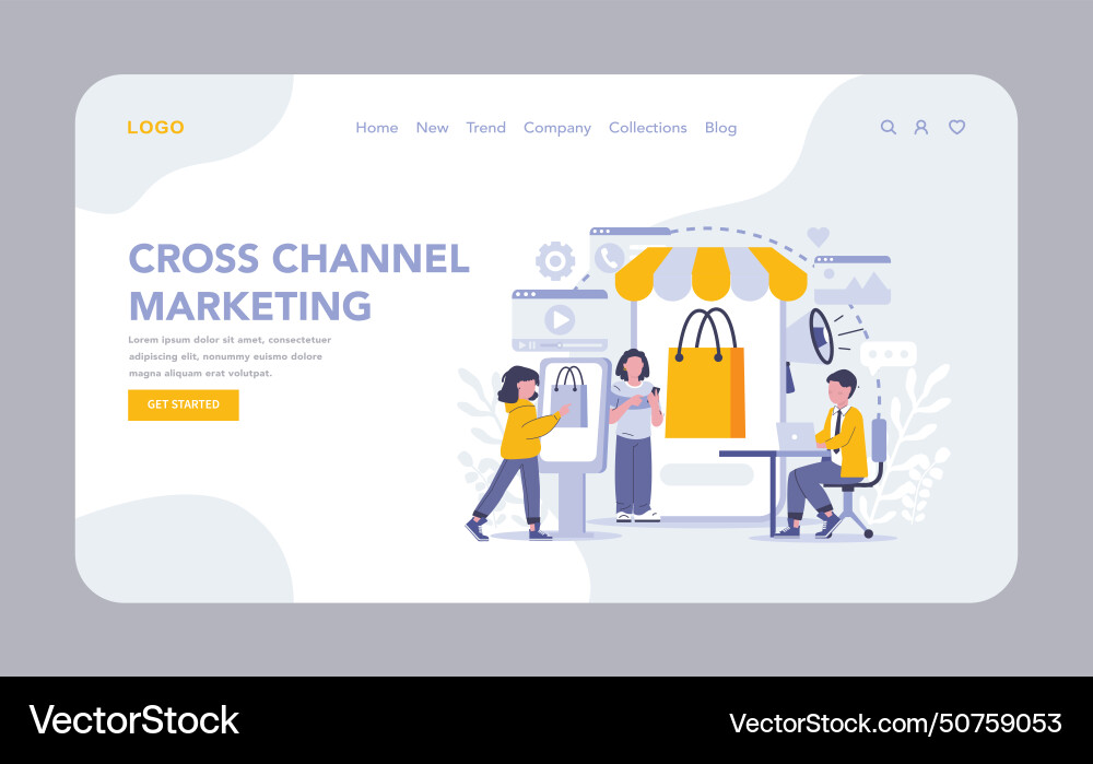 Customer interaction in marketing concept flat Vector Image