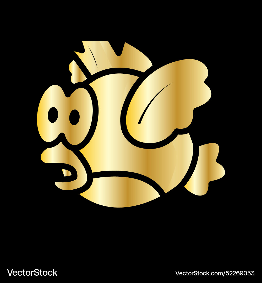 Flying enemy fish gold Royalty Free Vector Image