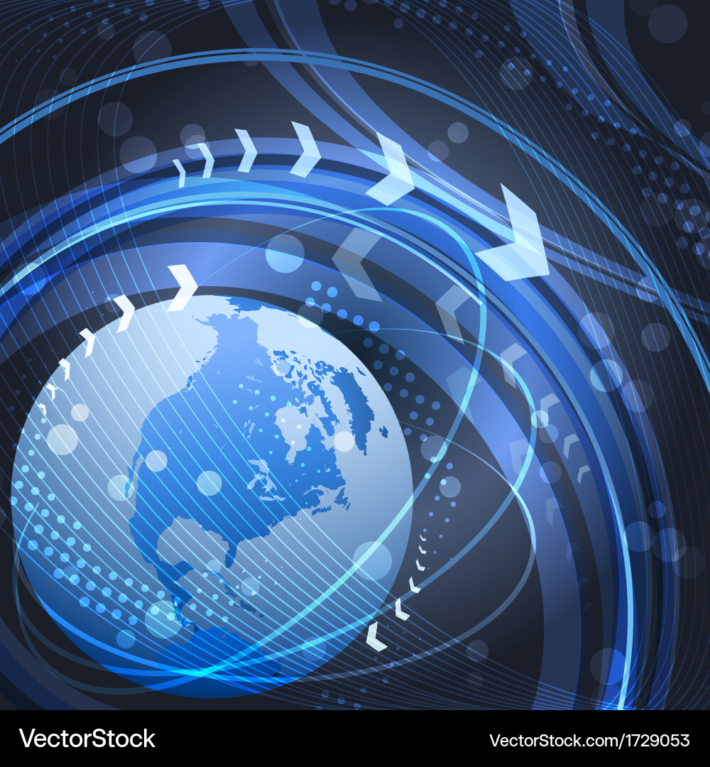 Globe in blue Royalty Free Vector Image - VectorStock