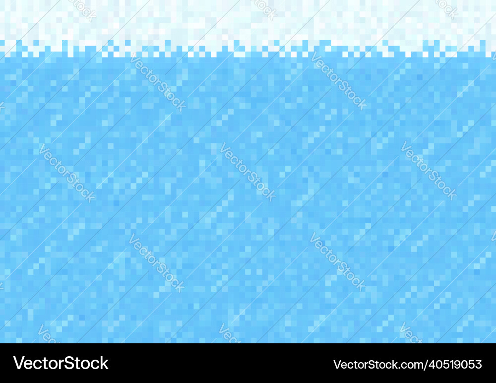 Pixel Water Block Background Royalty Free Vector Image