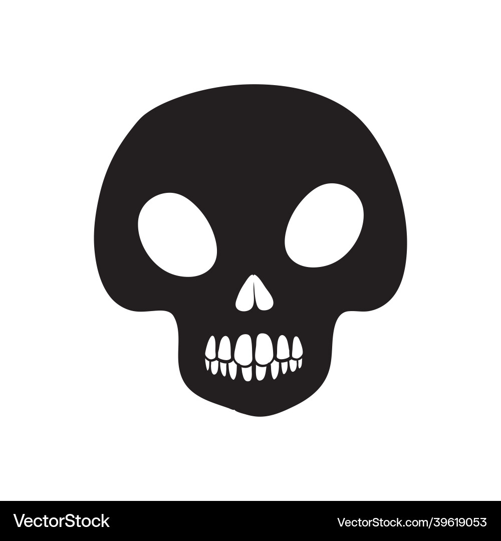 Simple human skull with crossbones danger sign Vector Image