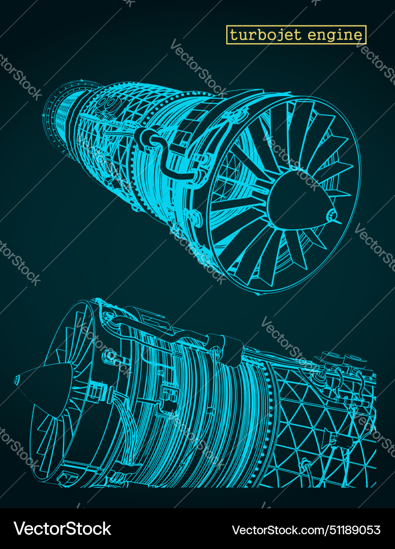 Turbojet engine Royalty Free Vector Image - VectorStock