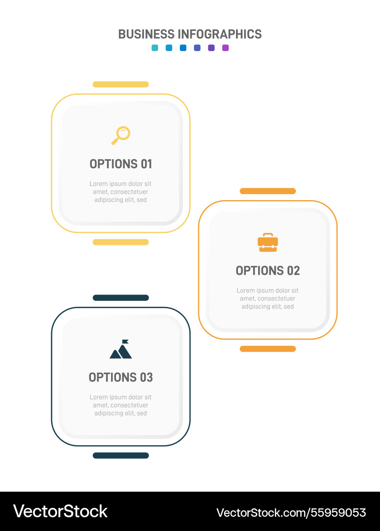 Vertical progress bar featuring 3 arrow-shaped Vector Image