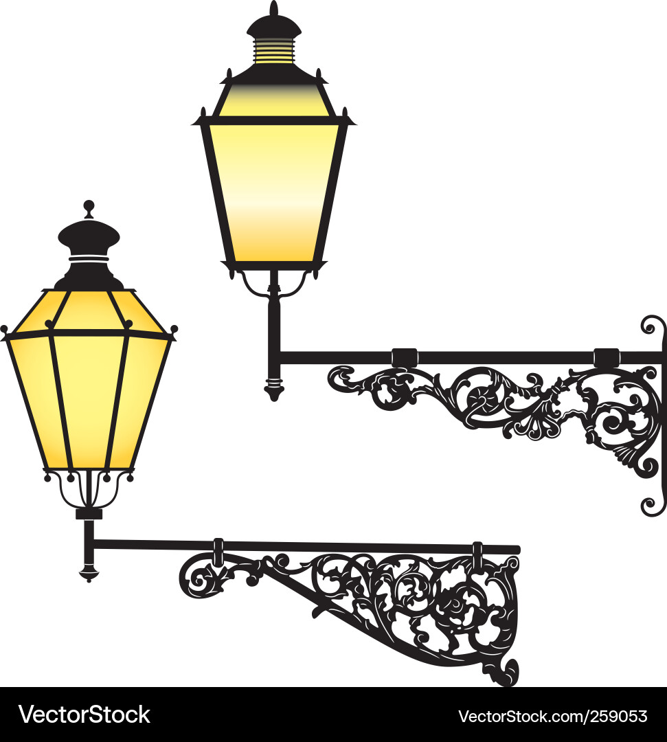 Wall street lamps Royalty Free Vector Image - VectorStock