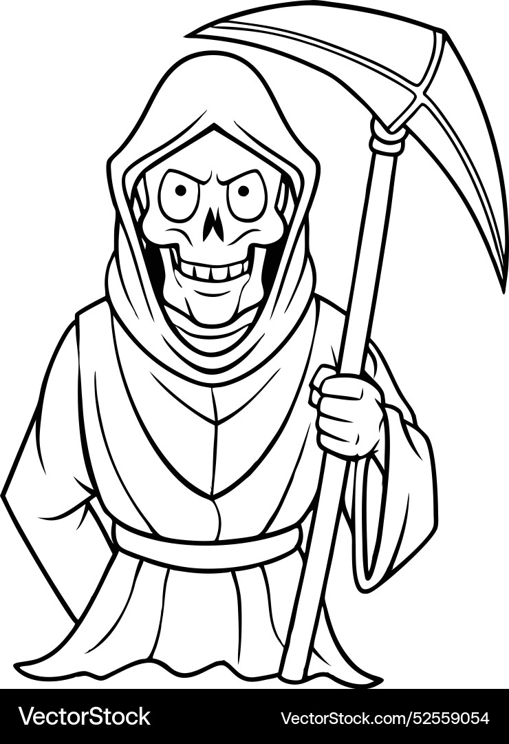 A grim reaper with gentle smile and cute 2 Vector Image