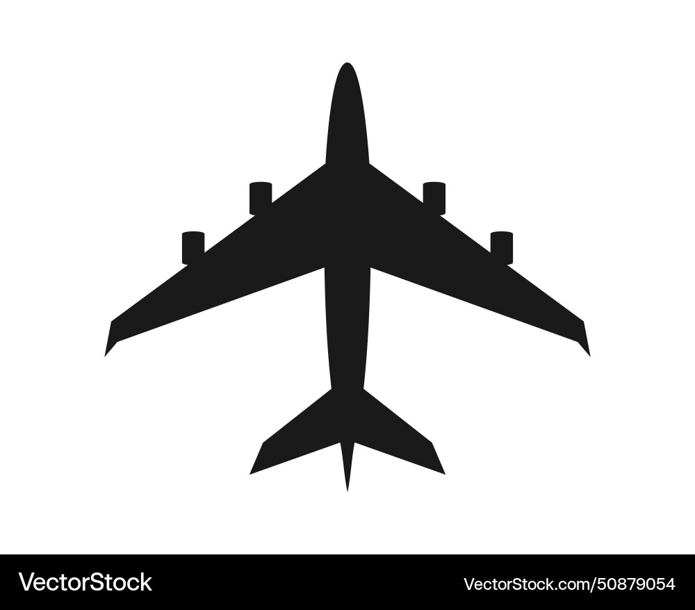 Black airplane icon isolated on white background Vector Image