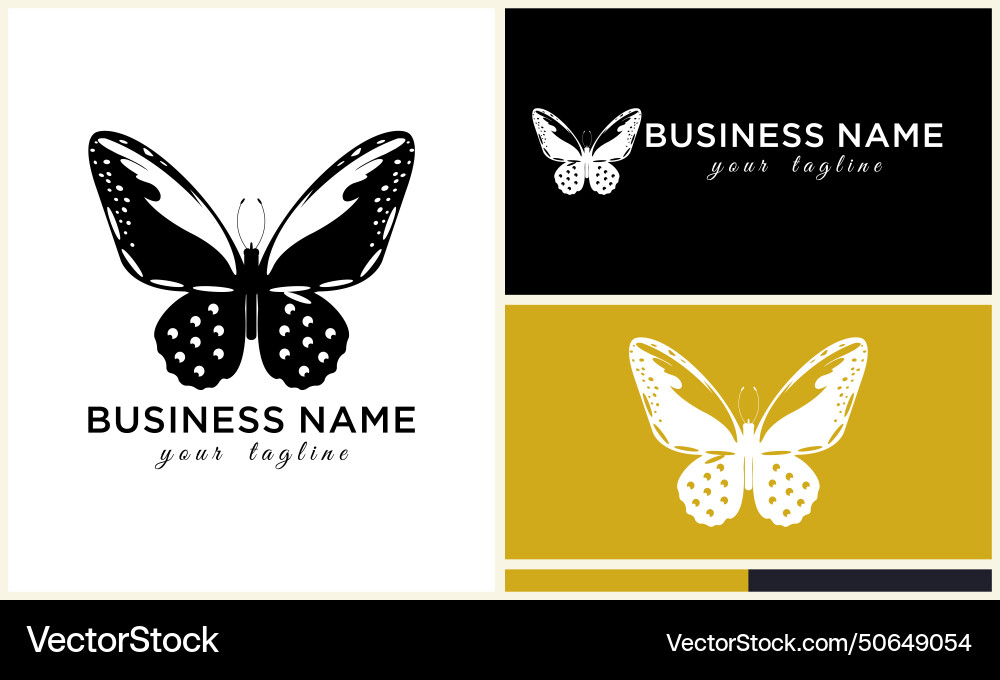 Butterfly line logo template Royalty Free Vector Image