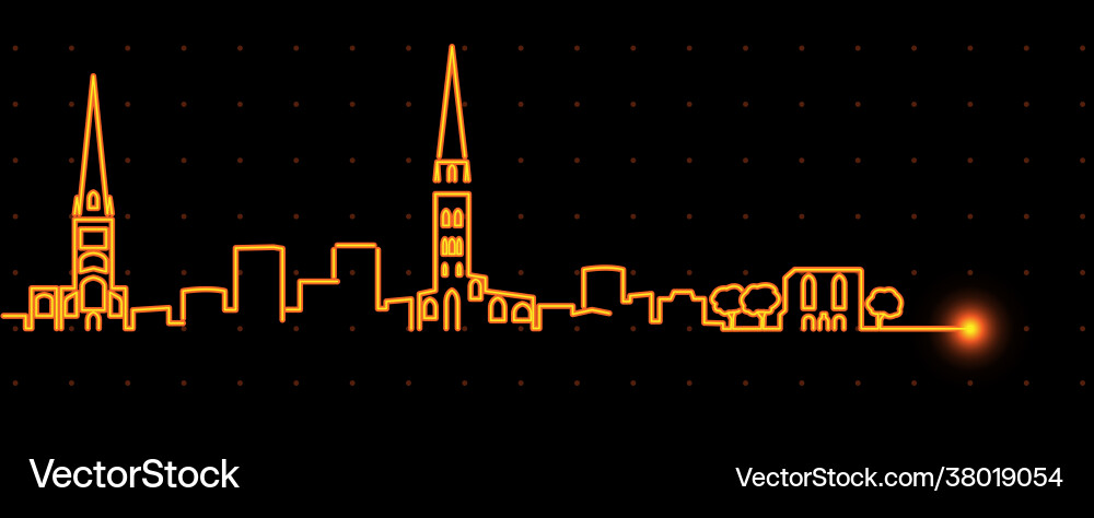 Coventry light streak skyline profile Royalty Free Vector