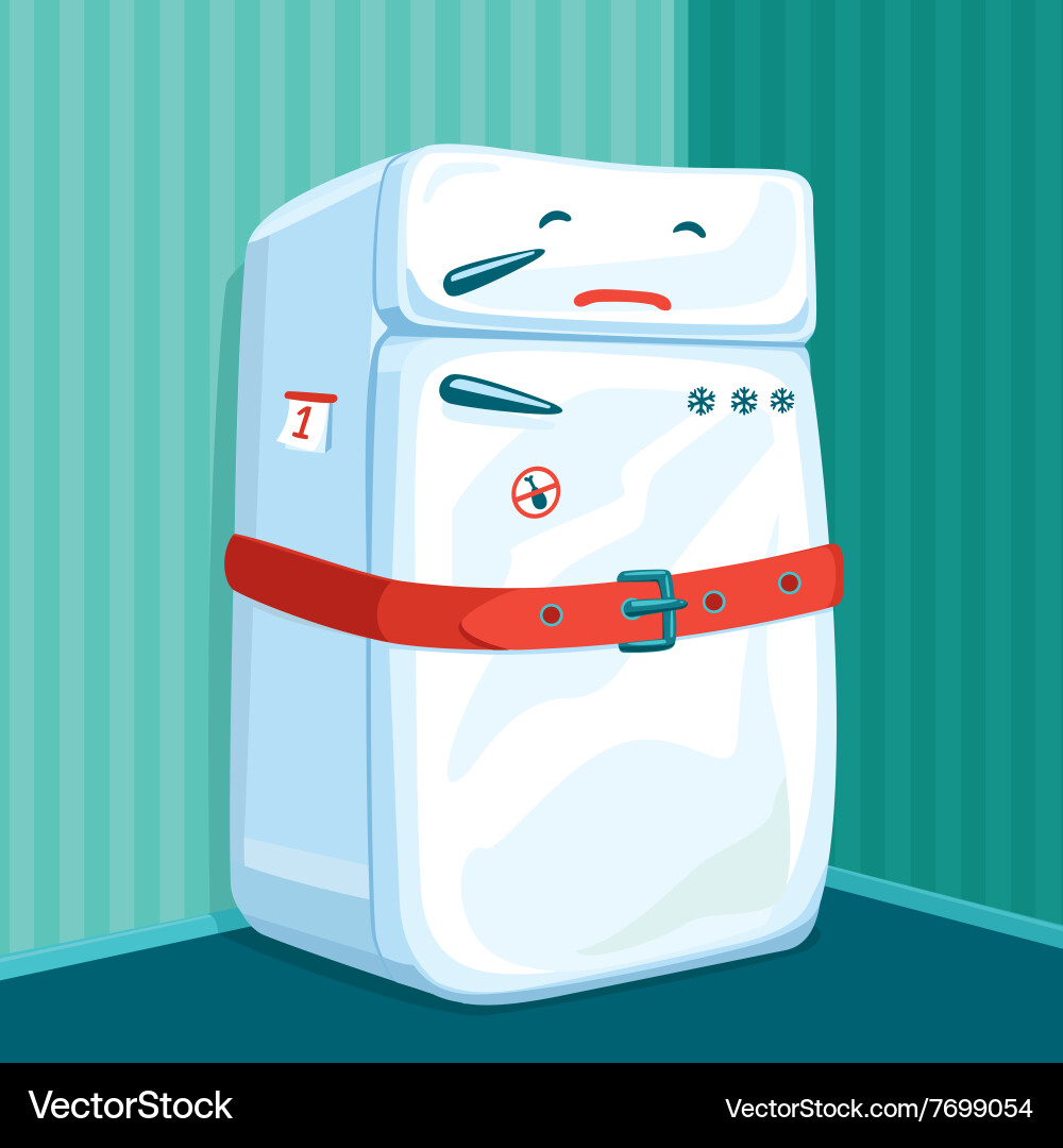 Fat fridge Royalty Free Vector Image - VectorStock