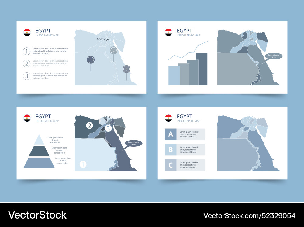 Hand drawn egypt map infographic Royalty Free Vector Image