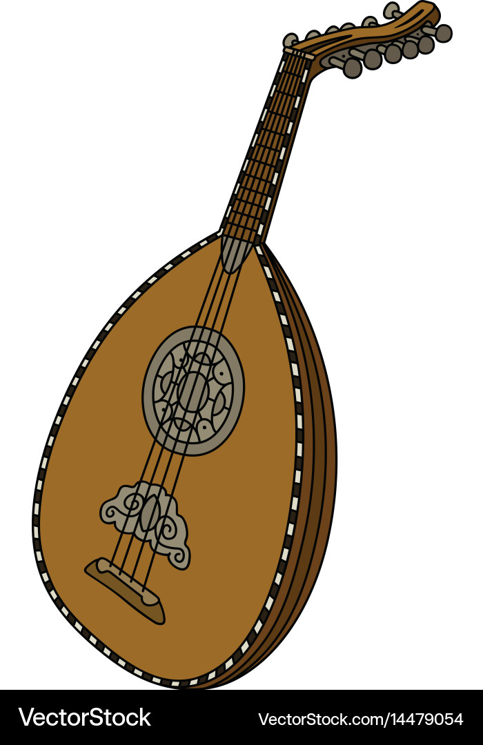 Historical wooden lute Royalty Free Vector Image