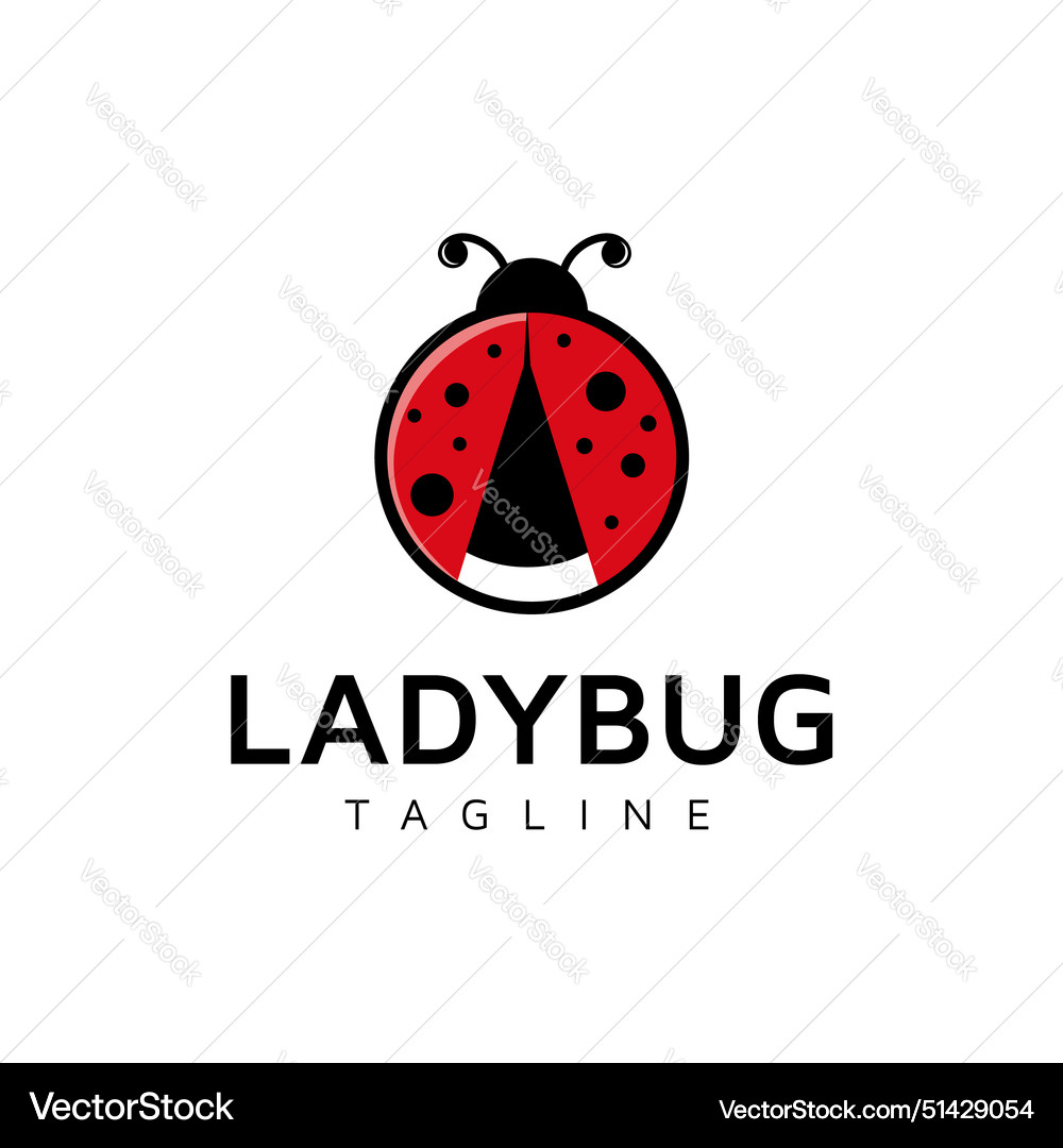Ladybug logo on white background Royalty Free Vector Image