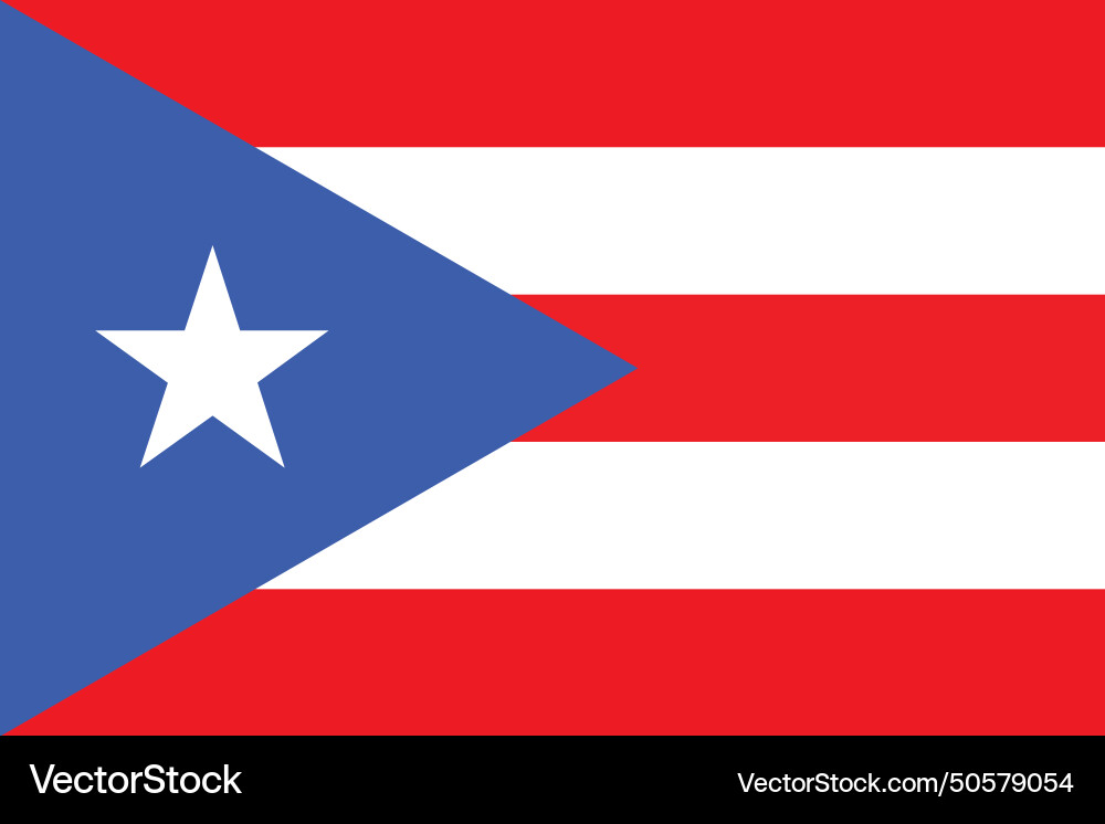 National flag of the puerto rico Royalty Free Vector Image