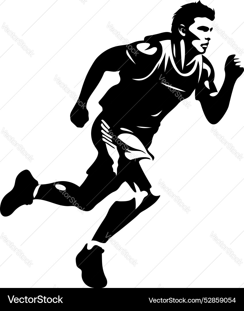 Run rhythm runner side view iconic emblem swift Vector Image