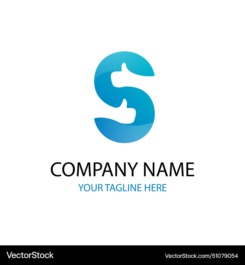 S letter social hand like thumb logo Royalty Free Vector
