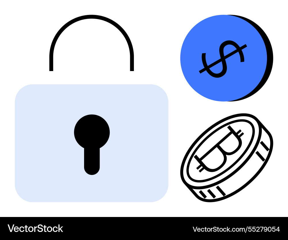 Secured financial transactions represented Vector Image