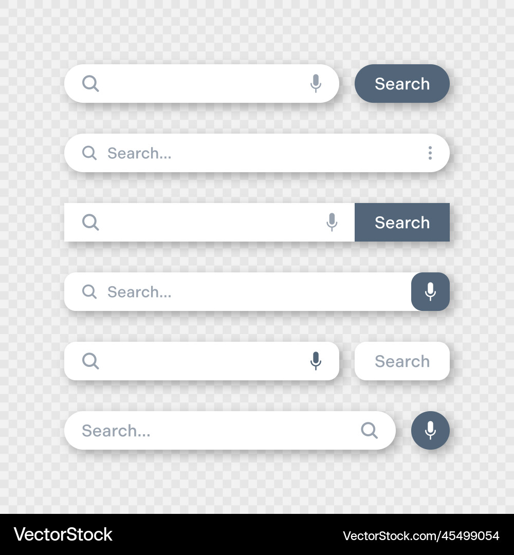 Various search bar templates internet browser Vector Image