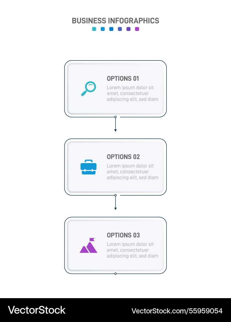 Vertical progress bar featuring 3 arrow-shaped Vector Image