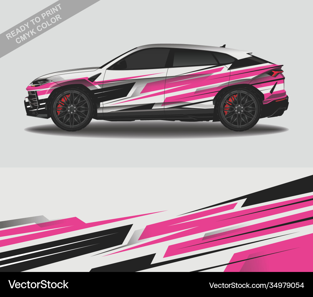 Wrap car decal design custom livery race rally Vector Image
