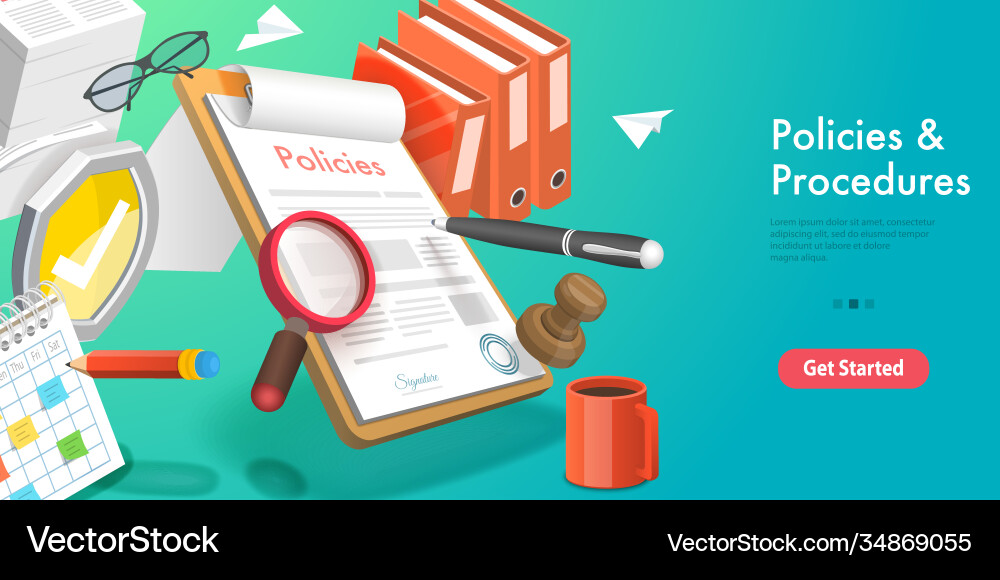 3d conceptual policies Royalty Free Vector Image