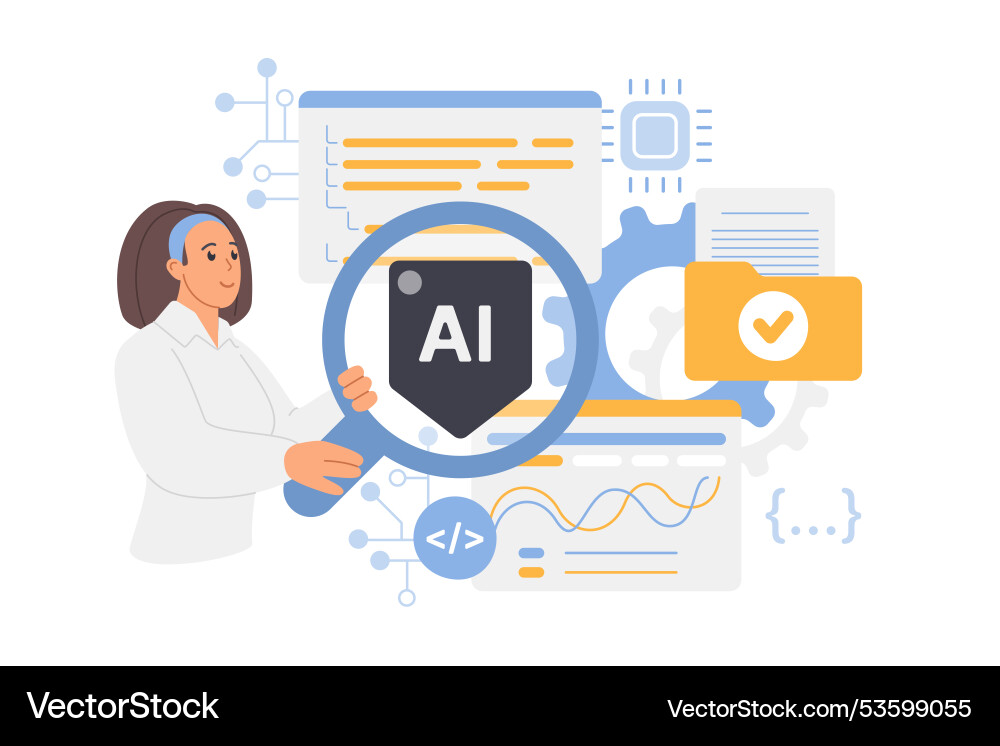 Artificial intelligence and neural networks Vector Image
